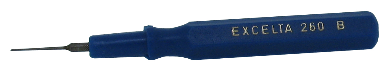 Excelta 260B 2.5 Inch Blue Plastic Handle Mini Spatula .015 Inch Tip