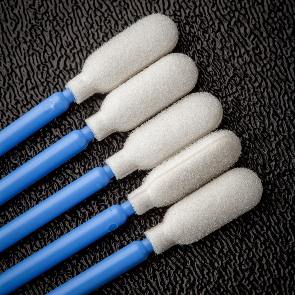 FoamTec HT1001 6in Flexible Medium Cylinder CleanWIPE Foam Tip Swab